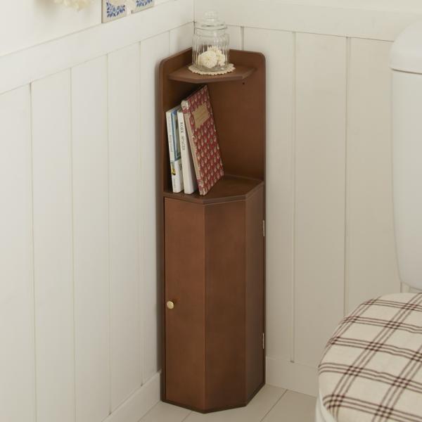 こだわりトイレの木製コーナーラック 高さ75cm トイレ 洗面所 ランドリー収納 トイレ収納 ラック ディノス dinos 人気 おしゃれこだわりトイレの「隠す」アイデア●コーナーのわずかなスペースに、掃除用品・トイレットペーパー・消臭スプ...