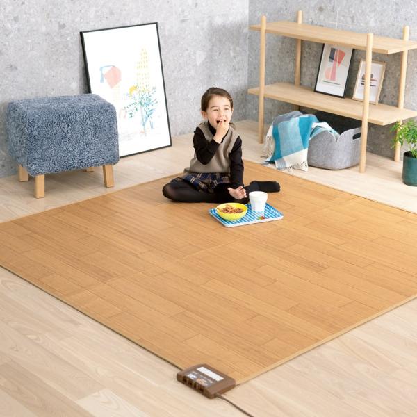 ≪約195×235cm（3畳）≫ フローリング調プリント防水ホットカーペット 季節家電 生活家電 暖房器具 ヒーター ディノス dinos 人気 おしゃれ大人気の木目調ホットカーペットが、水をしっかり弾く防水タイプにパワーアップ！食べこぼし...