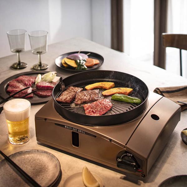 イワタニ マルチカットグリル キッチン家電 調理家電 ディノス dinos 人気 おしゃれ油ハネも煙も従来品より大幅にカット！取り外しできるリングで油ハネをガード。さらに、炎に脂が触れない構造とプレート温度の自動調整で煙の発生も大幅にカット...