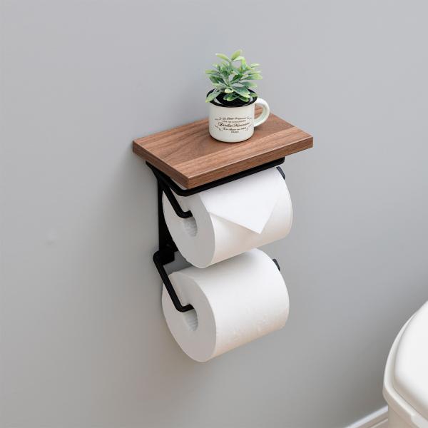 トイレットペーパーホルダーツイン トイレ 洗面所 ランドリー収納 トイレ収納 ラック ディノス dinos 人気 おしゃれトイレットペーパーを変えるだけでトイレがオシャレに。木製天板×スチールフレームのペーパーホルダー。備え付けの樹脂製ホル...