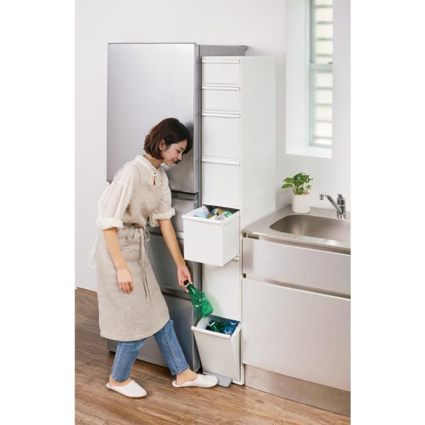 ［幅25.5奥行50高さ178cm］分別すき間ダストボックス 7段 日本製 ゴミ箱 ダストボックス リビング ディノス dinos 人気 おしゃれゴミに合わせて、無駄なく細かく分別できる！●キッチンのちょっとしたすき間に収まる7段のスリム型...