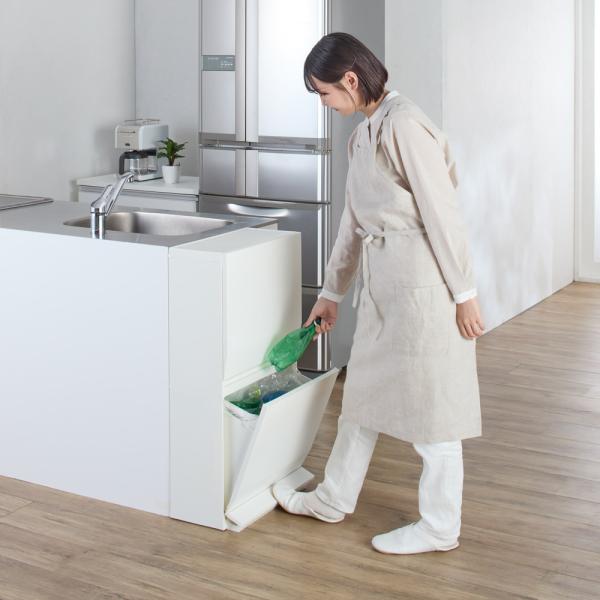 【45リットル】抗菌加工あり 通路に置ける薄型ベダル式ダストボックス ダストボックス リビング ディノス dinos 人気 おしゃれ通路に置けるほどスリムなのに最大6分別が可能●奥行26.5cmの薄型設計ながら、1段あたり3分別、最大6分別...