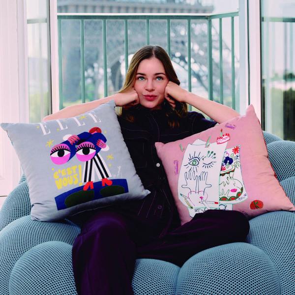 【ディノス限定販売】ELLE HOME / ELLE80th アーティストクッション カバー類  ディノス ディノス dinos 人気 おしゃれスペシャル感もうれしい！ELLEの記念デザインをお見逃しなく。本品のほかにもELLE発刊80周年...