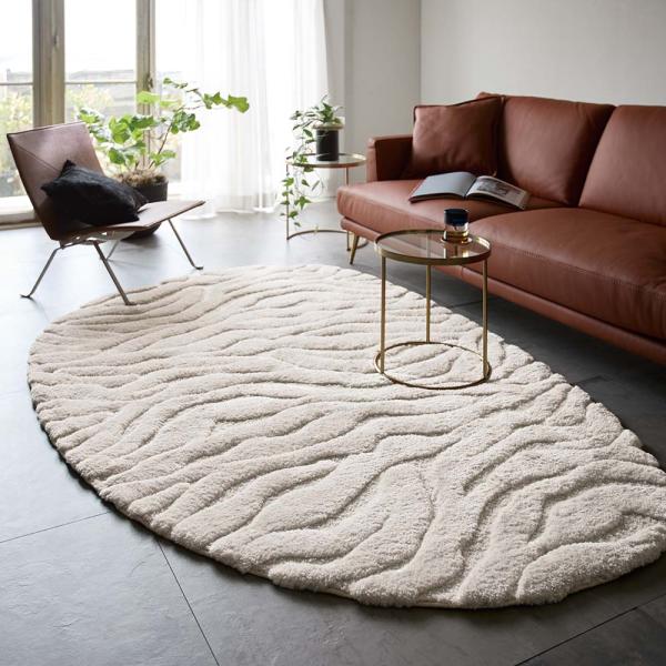 Schelde/スヘルデ ウィルトン織ラグ 約160cm×230cm変形 カーペット ラグ マット 絨毯  爆買 ディノス dinos 人気 おしゃれストレート糸でボリューム感を出したハイパイル部、ロー部分にはツイストした（撚った）糸の2種...