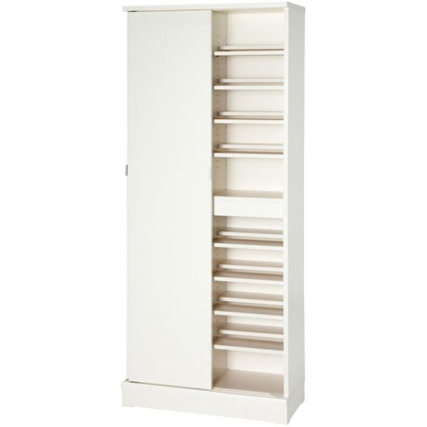 効率収納できる段違い棚シェルフ ［本体 板扉タイプ 引き戸 幅75.5cm］ 奥行36cm 高さ180cm 本棚 ラック シェルフ 突っ張り収納 ディノス dinos 人気 おしゃれ〜収納力＋機能性の融合〜◆大量収納が可能な壁面収納。◆段違...