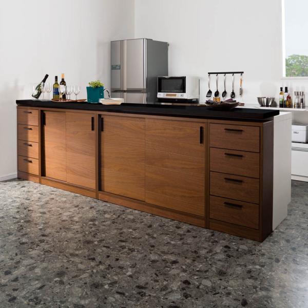 ウォルナットカウンター下収納庫 引き戸 幅90奥行23高さ87cm キッチン収納 キッチンカウンター下収納 ディノス dinos 人気 おしゃれキッチンカウンター下のデッドスペースを収納に。インテリアを損なわない、こだわりの素材選びとデザイ...