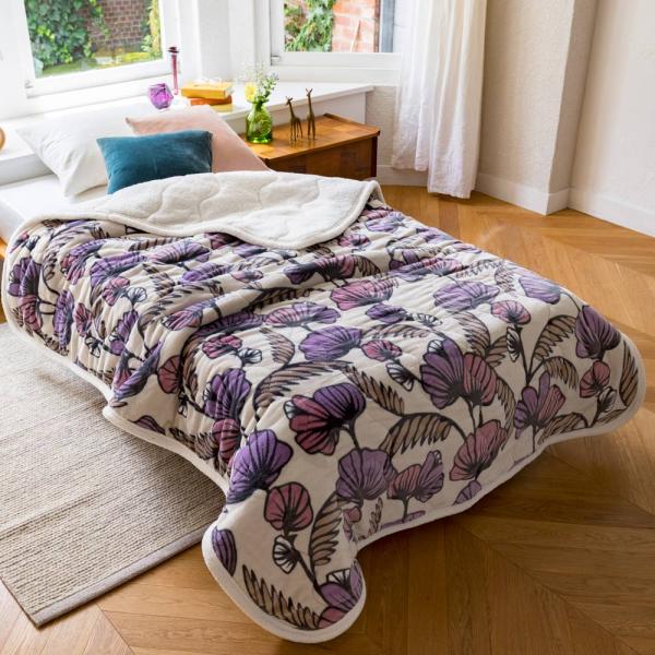 Finlayson/フィンレイソン デコ あったかキルトケット シングル （毛布） ディノス dinos 人気 おしゃれシープ調ボアのぬくもりに包まれる、モダンな花柄のキルトケットおしゃれな北欧デザインと品質の高さで人気のフィンレイソン。ア...