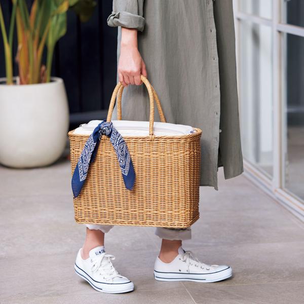 UTILE｜ユティル 保冷バッグ付きラタン調バスケット 生活雑貨 便利グッズ 日用品 ディノス dinos 人気 おしゃれ水で洗えるラタン調バスケットに保冷機能をプラス！お買い物に使いやすいディノス限定の大きいサイズをご用意しました！ ★オ...