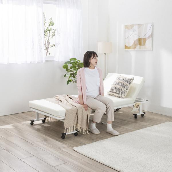 組立不要 立ち座りしやすい折りたたみリクライニングベッド ベッド リクライニングベッド  ディノス ディノス dinos 人気 おしゃれ立ち座りしやすく、腰にやさしい折りたたみリクライニングベッドロングセラーの折りたたみリクライニングベッド...