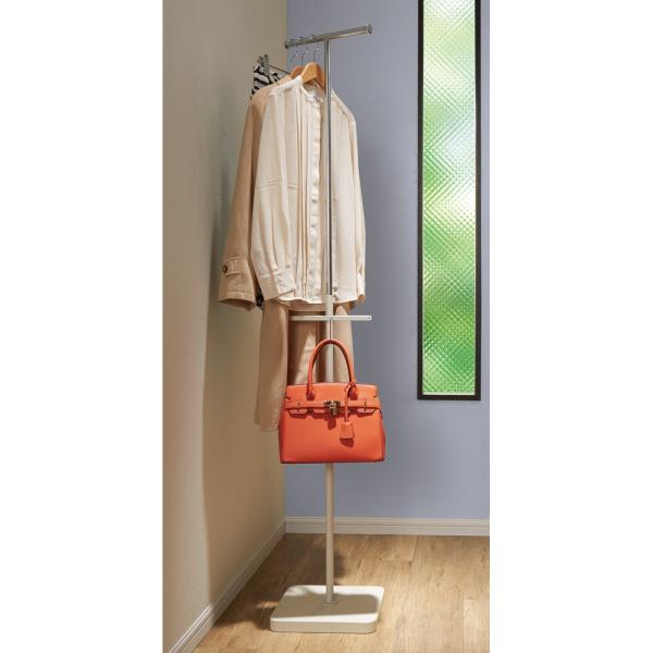 手軽で便利なショップスリムハンガー シングルタイプ 衣類収納 ポールハンガー ディノス dinos 人気 おしゃれホワイト　シングルタイプ省スペース設計の“ちょい掛けハンガー”あったらいいなと思う場所に置ける、まるでショップのようなスタイリ...