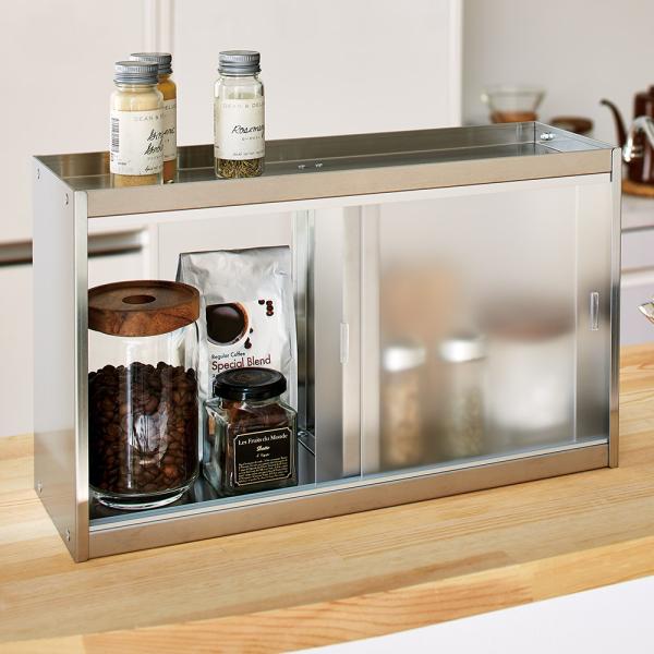 ステンレスカウンター上収納 引き出しなし 幅45奥行15cm 保存容器 キャニスター オイル 調味料入れ スパイスラック ディノス dinos 人気 おしゃれキッチンカウンターの上に収納を増やせます◆カウンターの上やシンク上で使えるスタイリ...