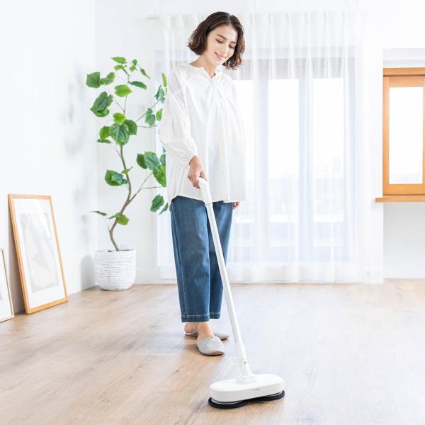 AiMY プレミアムモップクリーナー 替えパッド2枚付き 掃除 お手入れ用品 掃除機 クリーナー ディノス dinos 人気 おしゃれ軽くてパワフル。だからスイスイ進んで床ピカピカ軽量約1.3kgと強力ツインモーター（最大200回転/分）と...