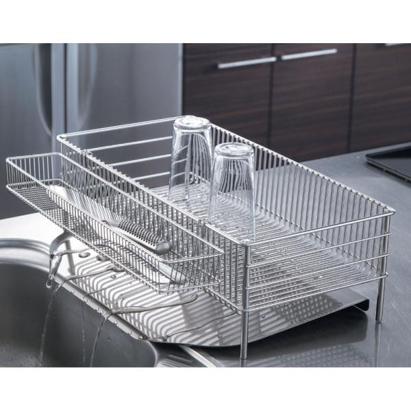 la base/ラバーゼ ステンレス水切りかごセット 縦置きスリムサイズ 水切りかご ラック シンク周り用品 ディノス dinos 人気 おしゃれ人気料理研究家の有元葉子さんプロデュースメイドインジャパンを誇る、美しく使いやすい水切りかご。...