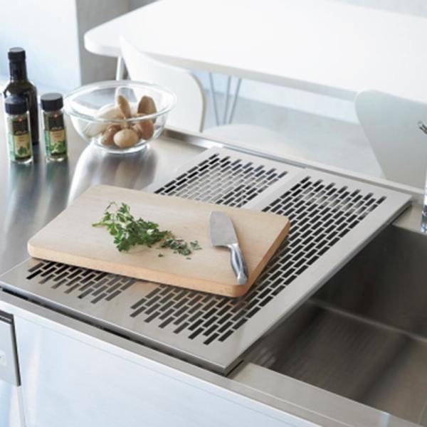 ≪奥行47cm伸縮タイプ≫ 作業スペースが広がるステンレス製頑丈サポート台 水切りかご ラック シンク周り用品 ディノス dinos 人気 おしゃれシンクの上に広がる作業スペース！調理中に「もう少し作業スペースが広かったら…」そんな思いを抱...