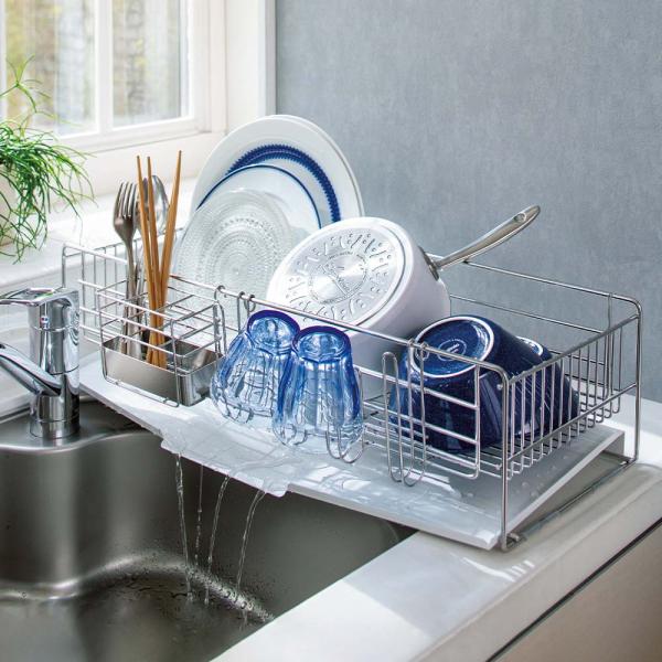 ≪フッ素加工ステンレストレー≫ 奥行58cmのシンクに渡せる水切り（レギュラー）選べるトレー 水切りかご ラック シンク周り用品 ディノス dinos 人気 おしゃれ