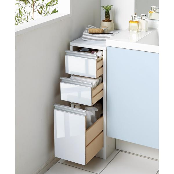 天板が使える すき間収納庫 ロータイプ・幅25cm トイレ 洗面所 ランドリー収納 洗面所収納 隙間収納 ディノス dinos 人気 おしゃれ幅15cm〜30cmの隙間を活用。洗面台横にぴったりのサニタリー隙間家具です●幅は15cm、20c...