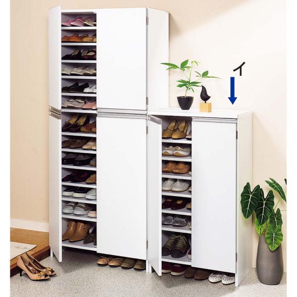 奥行ゆったりシンプルラインシューズボックス ミドルタイプ（高さ110cm） 幅60cm 下駄箱 玄関収納 シューズボックス ディノス dinos 人気 おしゃれ〜スリムながらも紳士靴などあらゆる靴が余裕でしまえる収納力が魅力〜◎有効内寸奥行...