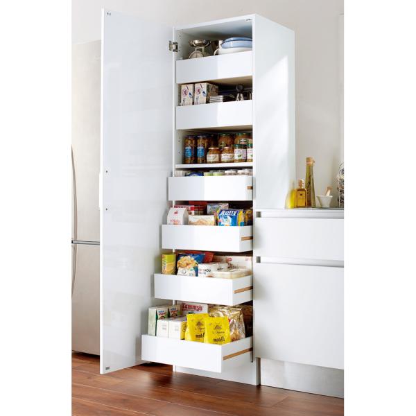 スライドトレー式 大量収納キッチンストッカー 幅50 キッチン収納 キッチンストッカー 隙間収納 ディノス dinos 人気 おしゃれ幅50cmタイプ（お届け商品）出し入れラクラク、大量収納できるストッカー食品などのストックをたっぷり収納で...