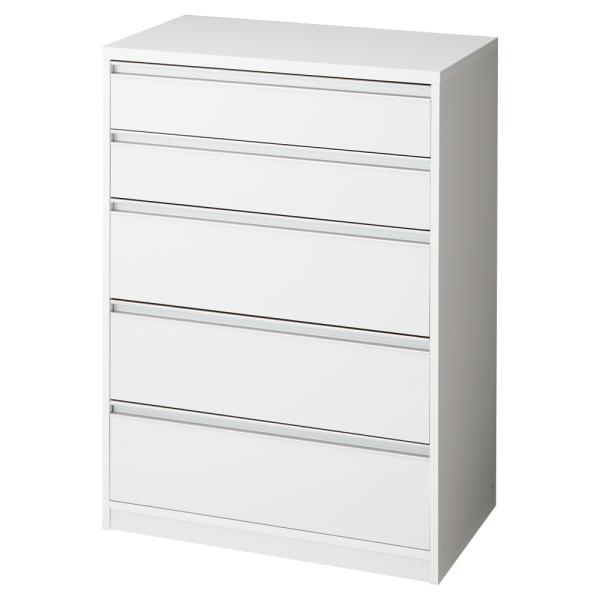 奥行が選べる隠しキャスター付きチェスト クローゼットタイプ 奥行44幅75高さ104cm・5段 衣類収納 押入れ クローゼット収納  爆買 ディノス dinos 人気 おしゃれ前面・天板の光沢感が美しい、隠しキャスター付きクローゼットチェス...