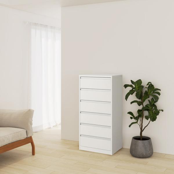 気軽に動かせる隠しキャスター付きクローゼットチェスト 幅60・6段高さ124cm 衣類収納 押入れ クローゼット収納 ディノス dinos 人気 おしゃれ一目で見渡せるワイドな収納力！たっぷり収納しても軽く開け閉めできるストッパー付き引出を...