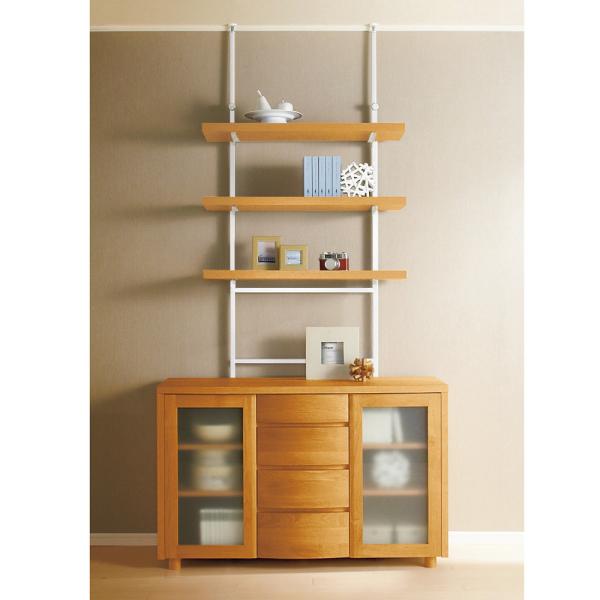 テレビ上の空間を有効活用できるオーバーハングボードシリーズ 突っ張り式スペースラック 壁面用 幅89.5cm・3段 本棚 ラック スチール メタルラック ディノス dinos 人気 おしゃれ壁面用 幅89.5cm・3段タイプ（お届け商品）　...