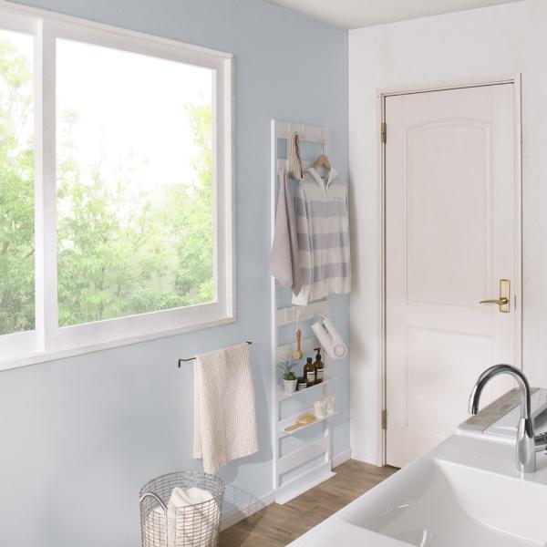 ≪幅65cm≫ 壁ピタ設置で突っ張らずに置けるディスプレイラック ラダーラックタイプ 本棚 ラック コレクションケース ディスプレイラック 飾り棚 ディノス dinos 人気 おしゃれホワイト突っ張らないで石膏ボードの壁にピッタリ設置できる...