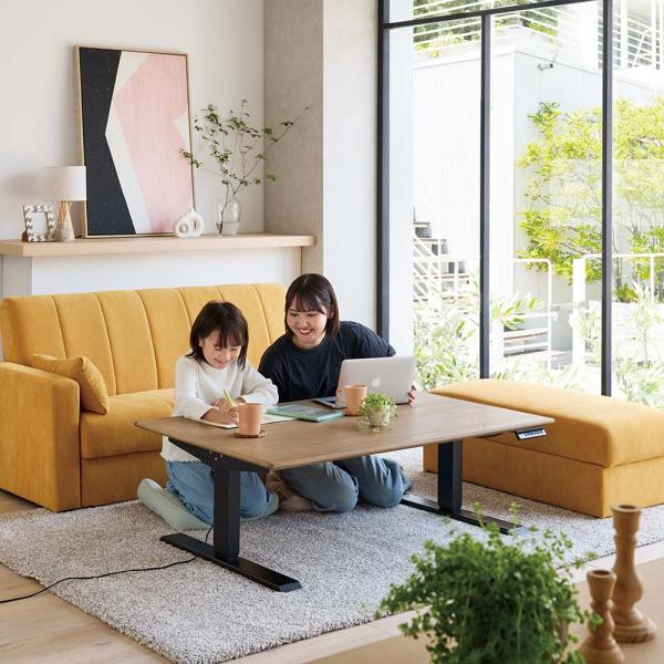 ≪幅135cm≫ 座卓としても使える電動昇降リビング・ダイニングテーブル テーブル 昇降式 リフティングテーブル ディノス dinos 人気 おしゃれワンタッチでシーンに合わせて自在に変化高さを41〜74cmまで無段階に変えられ、リビングテ...