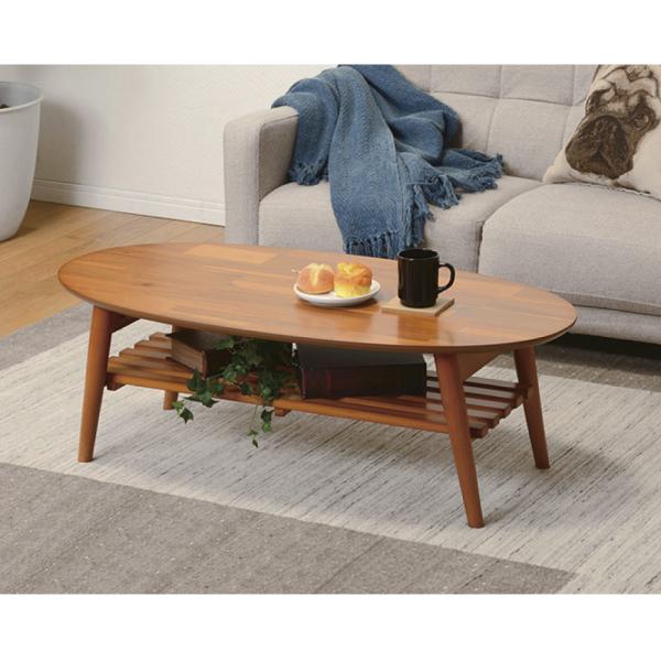 天然木折りたたみテーブル（ラウンド） テーブル 折りたたみテーブル ディノス dinos 人気 おしゃれ天然木の風合いそのまま、折りたたみ式の使い勝手もうれしい！●天板はウォルナット（ブラウン）、黄雲木（ホワイトウォッシュ）の天然木突板の2...