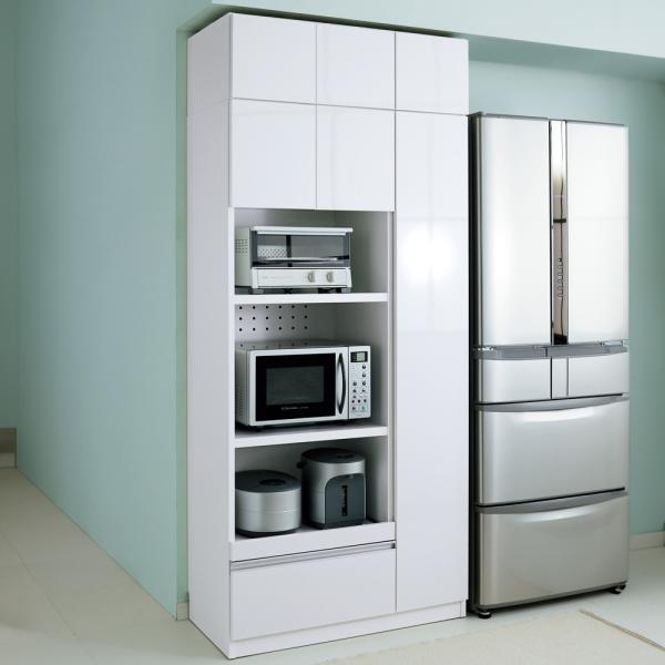 家電も食器もたっぷり収納！天井ぴったりキッチンシリーズ マルチボード 幅90cm奥行45cm キッチン収納 レンジ台 キッチンラック ディノス dinos 人気 おしゃれホワイトシカモア（木目調）マルチボード 幅90cm（お届け商品は奥行4...