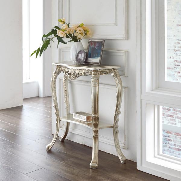 イタリア製コンソールテーブル テーブル コンソールテーブル ディノス dinos 人気 おしゃれイタリア職人の手仕事による繊細な金箔貼りの彫刻を施した花台テーブル●前面と脚部にヨーロッピアンクラシックデザインの豪華な彫刻が施されています。●...