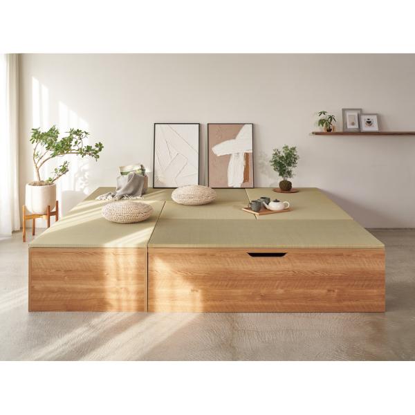 跳ね上げ式収納ユニット畳 ヘリ無し1畳 高さ45cm リビング収納 ユニットシェルフ ディノス dinos 人気 おしゃれ手軽に和空間を楽しめるユニット畳で快適な生活をくつろぎのスペースが生まれると同時に、たっぷりの収納力でお部屋もすっきり...