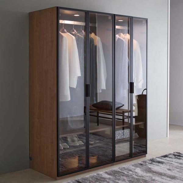 ガラス扉のLED ギャラリーワードローブ 幅80cm 衣類収納 ワードローブ クローゼット ディノス dinos 人気 おしゃれ「美しく飾る」を追求したワードローブ■お気に入りの洋服やバッグを飾り毎日の暮らしの中に。コレクションを美しく魅せ...