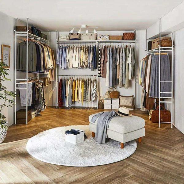 奥行30cm突っ張りハンガー ハイタイプ 幅111cm-200cm 衣類収納 クローゼットハンガー カバー ディノス dinos 人気 おしゃれ壁一面が素敵な大量収納ワードローブに！奥行30cmの薄型タイプの突っ張りハンガーラックです。●ク...