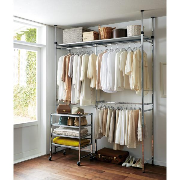 Shinevarie（シャインバリエ） クローゼットハンガーラック 幅120cm-200cm対応 衣類収納 クローゼットハンガー カバー ディノス dinos 人気 おしゃれ壁面を使って作るスタイリッシュなデザインのクローゼットハンガー●オ...