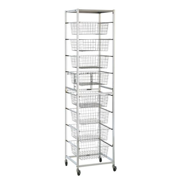 Shinevarie（シャインバリエ） クローゼットシリーズ スライドシャインバスケットラック８段 衣類収納 押入れ クローゼット収納 ディノス dinos 人気 おしゃれクローゼットの収納空間に便利なモダンなデザインのタワーチェスト●クロ...