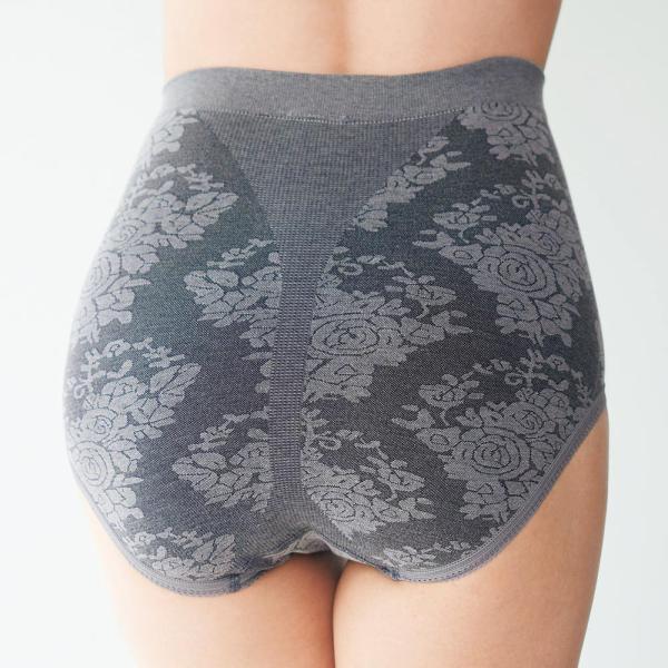 綿混ローズ柄ジャカード すっぽりショーツ 3色組×2セット（6枚組） 補整下着 シェイプインナー 補整ショーツ ガードル  爆買 ディノス dinos 人気 おしゃれ浮かび上がるローズ柄がエレガントな綿混ショーツ6枚組！鏡を見てため息をつく...