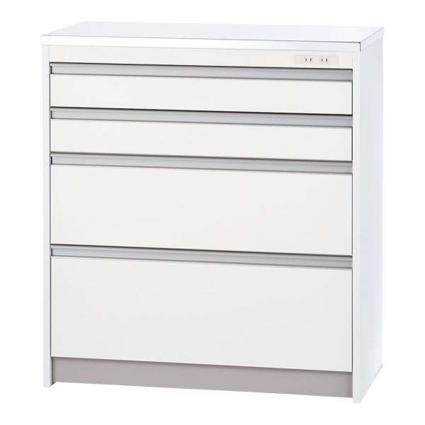収納物を考えたステンレストップカウンター ハイタイプ（高さ97.5cm） 幅88.5cm キッチン収納 キッチンカウンター  爆買 ディノス dinos 人気 おしゃれハイタイプ（高さ97.5cm）幅88.5cm　※お届け商品引き出し内部の...