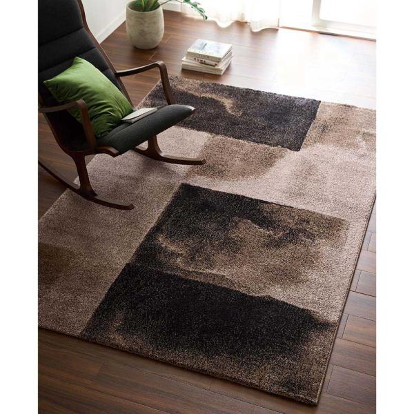 ≪約200cm×290cm≫ Farida/ファーリダ ウィルトン織ラグ カーペット ラグ マット 絨毯 ディノス dinos 人気 おしゃれシンプルで直線的なデザインをトレンドのブラウン色を使い水彩画タッチで仕上げたモダンデザイン。ふっく...