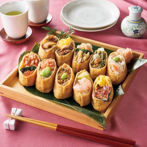 いなり専門店「覚王山（かくおうざん）」飾りいなり（10種 計20個） お惣菜 和惣菜  ディノス ディノス dinos 人気 おしゃれいくら、鮭、ちりめん、焼さば、牛しぐれなどさまざまな具材で飾ったいなり寿司。古式醸造の米酢でまろやかに仕上...
