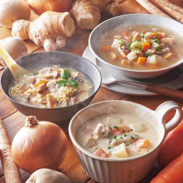 DELICA ごろごろ野菜とたんぱくのスープ 3種×各3袋 ウェルネスフーズ ディノス dinos 人気 おしゃれ忙しい時には、短時間で簡単に栄養を摂りたいもの。そんなときは、野菜を手軽にたっぷり摂取できて、からだづくりに欠かせないたんぱく...