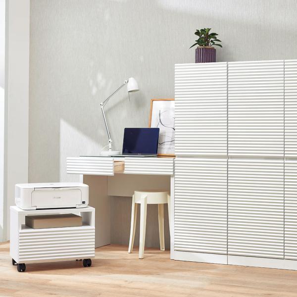 Venlo Style/フェンロースタイル ガラストップデスク 幅80cm 机 オフィス 事務 書斎机 ディノス dinos 人気 おしゃれインテリア初心者さんから上級者まで。立体ボーダーの表情で魅せる洗練のホワイト家具のオリジナルシリーズ...