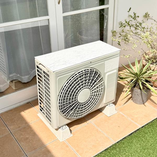 遮熱シート エアコン 室外機 マグネット エアコン室外機カバー 日よけ 【ディノス限定】エアコン室外機用遮熱シートDX（大理石調） おトクな2台分 ディノス dinos 人気 おしゃれ―エアコンを効率よく使うコツ―知ってましたか？実はエアコ...