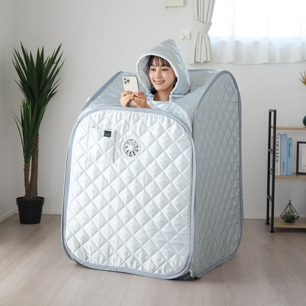 エイミー ホームサウナ マッサージ 健康グッズ 健康器具 ディノス dinos 人気 おしゃれサウナが自宅で手軽に！たっぷり汗をかくあの爽快感が、自宅でいつでも楽しめるホームサウナ。最大70℃の遠赤外線ヒーターでじっくりと体を温め、しっかり...