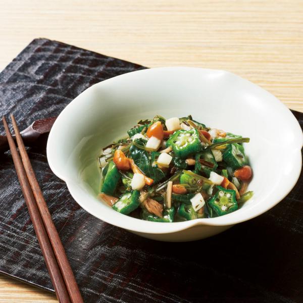 バイヤーこだわり お野菜と海藻8種のねばねば惣菜（40パック） お惣菜 和惣菜 ディノス dinos 人気 おしゃれディノスのオリジナル開発商品です。国産の長芋に、めかぶ、茎わかめ、アカモクなどの海藻と、オクラ、なめこ、なめ茸、モロヘイヤな...