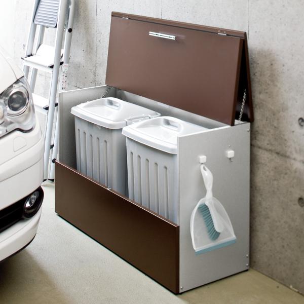 大きく開くガルバ製ゴミ保管庫【スリム】 幅100奥行38cm ペール2個付き 保管庫 ディノス dinos 人気 おしゃれ玄関先や勝手口に、スタイリッシュな屋外ダストボックスゴミの分別が進んだ地域では、ゴミの収集待ちも頭の痛い問題。なかなか...