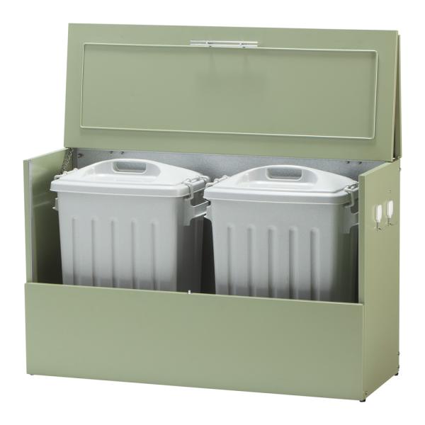 欧風ダストボックス〈セージグリーン〉奥行38cm ペール2個付き 保管庫 ディノス dinos 人気 おしゃれ◎植物が映えるセージグリーン◎・草花を美しくみせるために、英国園芸研究家の吉谷桂子さんがこだわってセレクトしたカラー。・植物となじ...