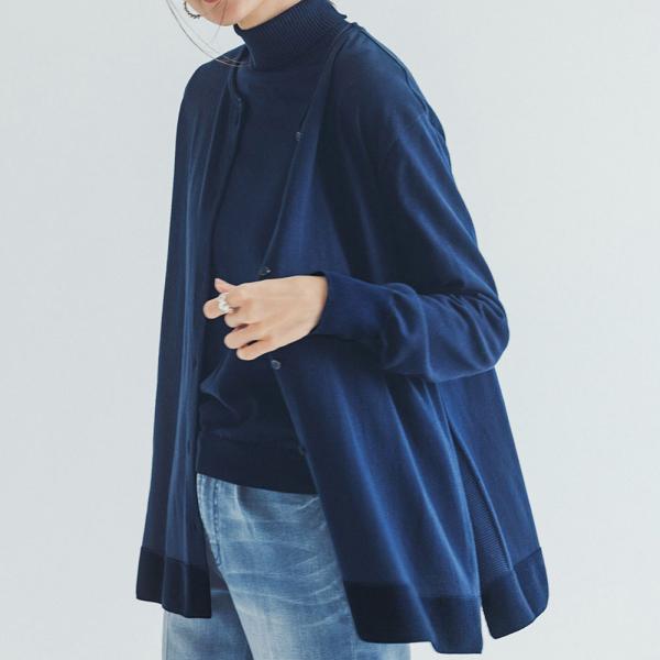 UVカット帯電防止ニット フレア ロングカーディガン（日本製） 美容 健康 UV 紫外線対策 ディノス dinos 人気 おしゃれ 30代 40代 50代 60代 レディースシーズンレスでどんな季節でも活躍！品のよさを感じる艶感と美しい発色...