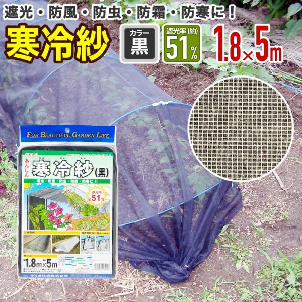遮光率（約）：５１％　サイズ（約） ：幅１．８ｍ×長さ５ｍ　色             ：黒備　　　考　　：両端・巾方向はホツレ止め加工済み