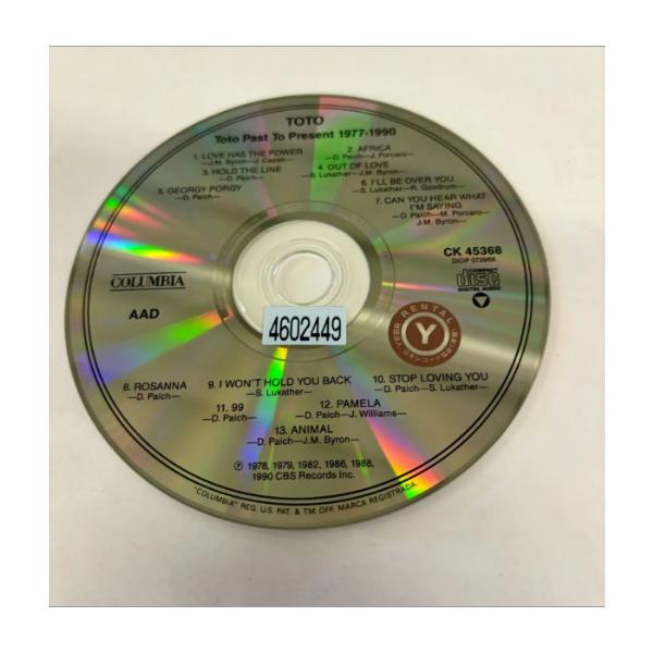 ※ディスクのみの販売となります。ジャケット・歌詞カードはございません。※再生確認済。原盤・正規品。オリジナルビニールケースに封入してお送りします。「アフリカ」「アイル・ビー・オーヴァー・ユー」「ロザーナ」「ストップ・ラヴィング・ユー」収録！...