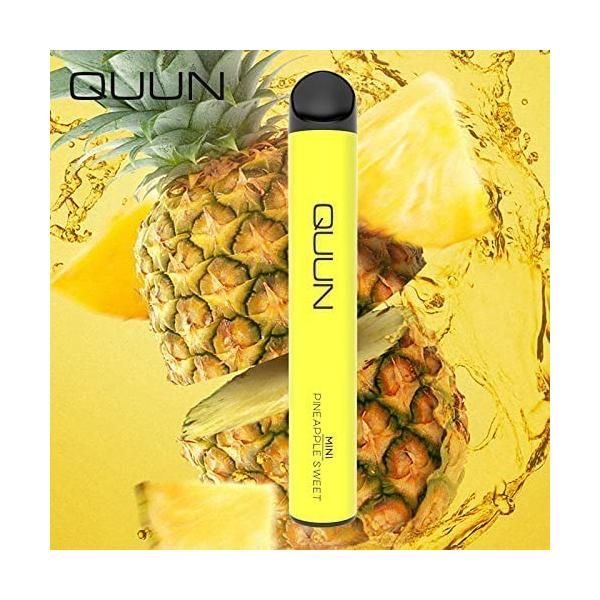 QUUNは、「ニコチン&amp;タール&amp;タバコ臭 ０ 」の使い切りのポケットシーシャです。▼フレーバー南国のパイナップルをそのまま詰め込んだようなフレーバーメンソール　★★☆☆☆甘さ　　　　★★★★★フルーティ　★★★★★スッキリ　...